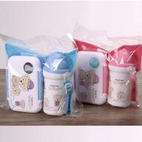 China Plastic Cartoon Kids Bento Lunch Box Set 1250ml with Water Bottle Portable Leakproof for sale