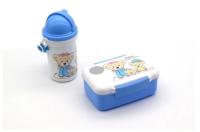 China Customized Logo Acceptable Children Cartoon Lunch Box Set with 500ml Straw Kettle for sale