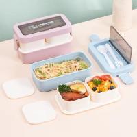 China Environment-friendly Advantage Reusable Portable Plastic Bento Lunch Box for All Ages for sale
