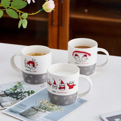China Custom Logo 14 oz Ceramic Christmas Cup Reusable Fun Chocolate Mug Gift for sale