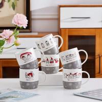 China Ceramic Custom Logo 14oz Christmas Coffee Mug Funny Santa Design Cups for Kids Gifts for sale