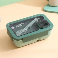 China Reusable Portable Plastic Bento Lunch Box for All Applicable People at School Style for sale