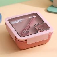 China Reusable Portable Plastic Bento Lunch Box for All Applicable People at School Style for sale