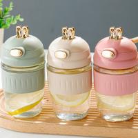 China 420ml Glass Water Cup with Straw Coffee Mug for Outdoor Climbing Eco-Friendly for sale