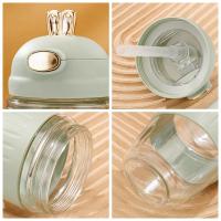 China 420ml Glass Water Cup with Straw Coffee Mug for Outdoor Climbing Eco-Friendly for sale