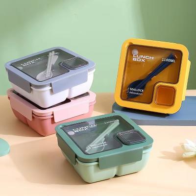 China Eco-Friendly Plastic Bento Lunch Box for Kids 850ml 1100ml Leak-Proof Portable for sale