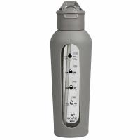 China 700ml 1000ml BPA Free Glass Sport Water Bottle with Straw and Silicone Sleeve for sale