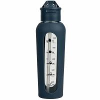 China Outdoor Glass Water Bottle 700ml 1000ml Wide Mouth with Protective Sleeve for Camping for sale