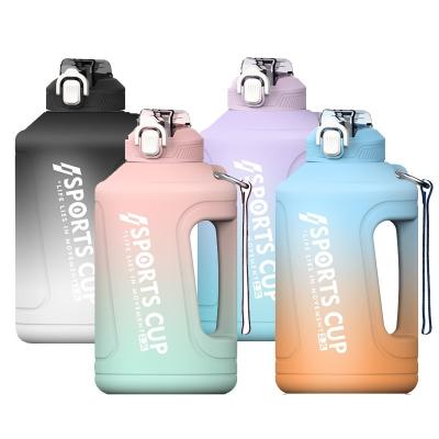China 50oz Large Capacity Gradient Color PP Plastic Water Bottle 1500ml for Outdoor Sports Fitness for sale