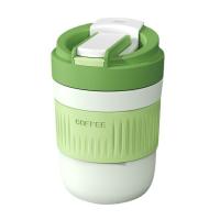 China 400ml/550ml Capacity Portable Multifunctional Glassware Cute Glass Coffee Cup with Straw for sale