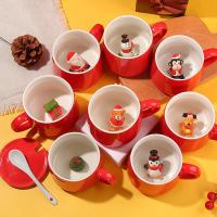 China 350ml Handmade Ceramic Christmas Mug Creative 3D Coffee Teacup Sustainable Gift for sale