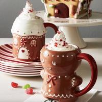 China Christmas Ceramic Gingerbread Man Coffee Mug 300ml Custom Color Sustainable for sale