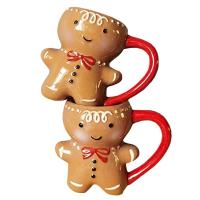 China Christmas Ceramic Gingerbread Man Coffee Mug 300ml Custom Color Sustainable for sale