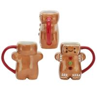 China Christmas Ceramic Gingerbread Man Coffee Mug 300ml Custom Color Sustainable for sale