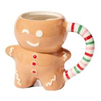 China Cartoon Cute Ceramic Christmas Gingerbread Coffee Mug 300ml No Additional Accessories for sale