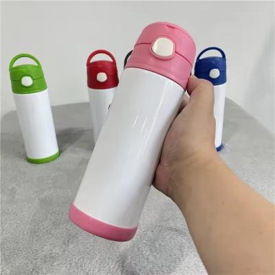 China 12oz 350ml Stainless Steel Insulated White Kids Sublimation Water Bottle for All Ages for sale