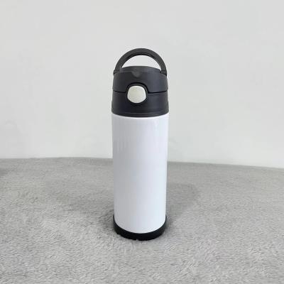 China 253g Double Wall Stainless Steel Sublimation Children Vacuum Thermos Flask with Straw Lid 350ml for sale