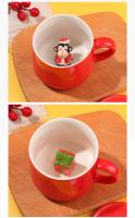 China Custom 350ml Ceramic Coffee Mug with Lid Handle Minimalist Holiday Design for sale