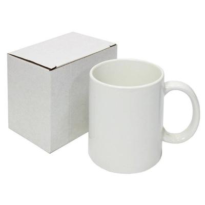 China Safe Food Grade Ceramic Mug 11 oz White Custom Patterned Size Coffee Cup for Office for sale