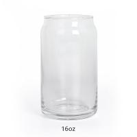 China 16oz Glass Leak Proof Reusable Mugs with Lid and Bamboo Straws 210g for sale