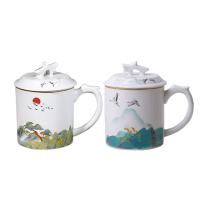 China Custom 400ml Porcelain Ceramic Mug with Non-Slip Handle for Coffee Gift for sale