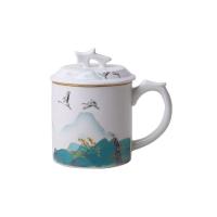 China Custom 400ml Porcelain Ceramic Mug with Non-Slip Handle for Coffee Gift for sale