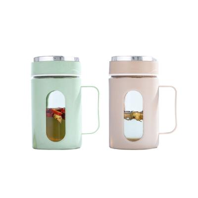 China Custom Logo Glass Water Bottle 500ml for Outdoor Travel and Self-Driving Activities for sale
