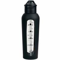 China 700ml 1000ml Custom Logo Glass Water Bottle with Silicone Sleeve Time Stamp for sale