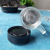 China Classical Transparent Glass Insulated Water Cup 500ml with Handle and Tea Compartment for sale