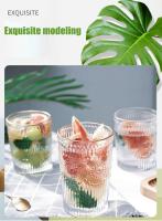 China 380ml Retro Embossed Gold Border Glass Mug Sunflower Embossed Water Drinking Cup for sale