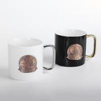 China Custom Logo Ceramic Coffee Mug 350ml Reusable Handmade Tea Cup for Home Office for sale