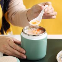 China 400ml 304 Stainless Steel Insulated Soup Cup Portable Wide Mouth Breakfast Mug with Spoon for sale