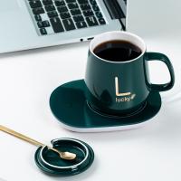 China Custom Logo 350ml Matierial Ceremic Temperature Control Smart Coffee Mug UBS Warmer Cup for sale