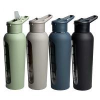 China Customized Logo Acceptable 700ml/1000ml Portable Glass Bottle with Time Stamp for sale