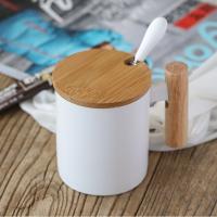 China 11oz Custom Heat Transfer Ceramic Travel Mug Insulated Office White Cup with Lid for sale