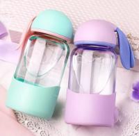 China 340ml Custom Thermal Insulation Glass Water Bottle with Cute Rabbit Ear Design for Outdoor for sale
