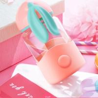 China 340ml Custom Thermal Insulation Glass Water Bottle with Cute Rabbit Ear Design for Outdoor for sale