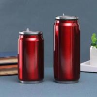 China 201 Stainless Steel Double Wall Vacuum Insulated Cola Can Bottle 500ml with Flip Straw Lid for sale