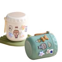 China Insulated Breakfast Cup Food Jar 400ml Stainless Steel Thermos Lunch Box with Spoon for sale