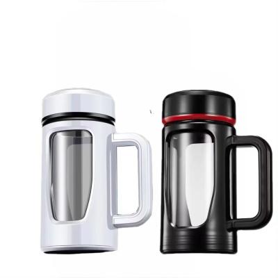 China High Borosilicate Glass Water Bottle 580ml Non-Slip Grip for Fitness Outdoor Sports for sale