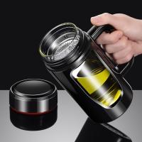 China High Borosilicate Glass Water Bottle 580ml Non-Slip Grip for Fitness Outdoor Sports for sale