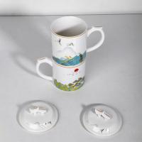 China Custom Sublimation Ceramic Coffee Mug 400ml with Hand Grip Reusable Gift Cup for sale