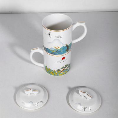 China Custom Sublimation Ceramic Coffee Mug 400ml with Hand Grip Reusable Gift Cup for sale