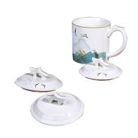 China Custom Sublimation Ceramic Coffee Mug 400ml with Hand Grip Reusable Gift Cup for sale