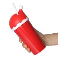 China Christmas Plastic 20 oz Frosted Tumbler with Custom Logo and Straw PP 600ml for sale