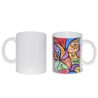 China 11oz Ceramic Sublimation Mug Custom Design Not Inverted White with Pearl Finish for sale