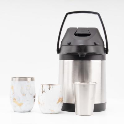 China Custom Logo Stainless Steel Vacuum Flask Coffee Dispenser Airpot 2000ml 900ml 500ml Set for sale