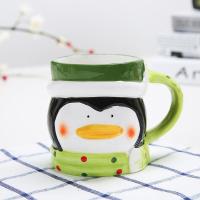 China 400ml Ceramic Christmas Coffee Mugs 3D Santa Snowman Reindeer Design Custom Color for sale
