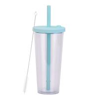 China Custom Logo 24oz Double Wall Insulated Plastic Cup Reusable with Lid for sale