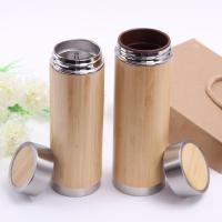 China Classic 500ml Stainless Steel Vacuum Water Bottle with Bamboo Lid 304 for sale